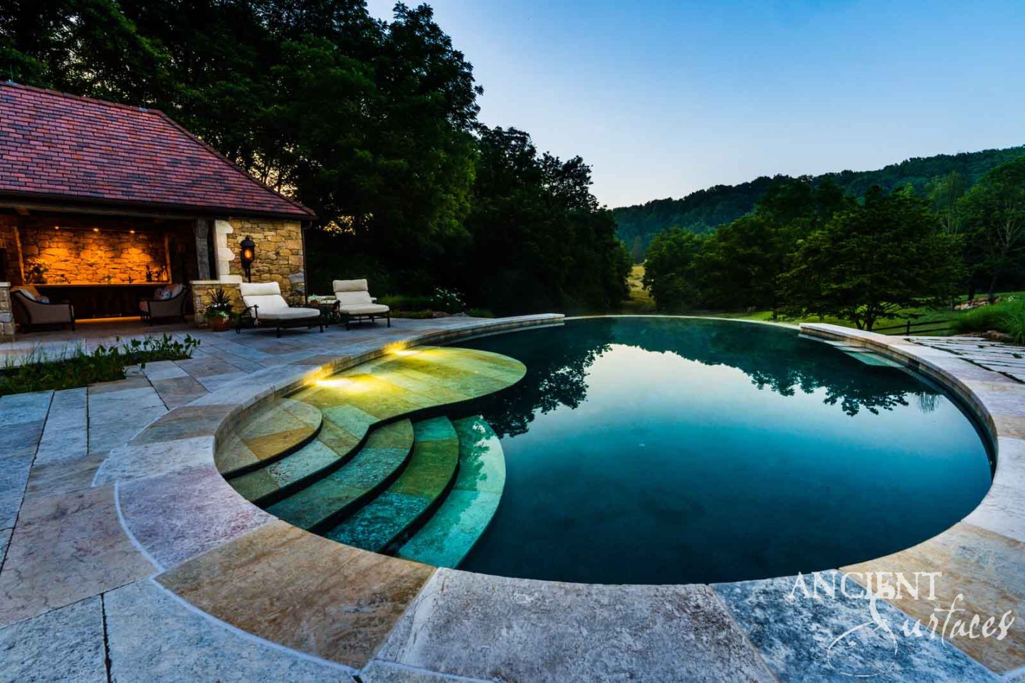 Crafting Serenity: The Enduring Beauty of Reclaimed Limestone Pool Coping